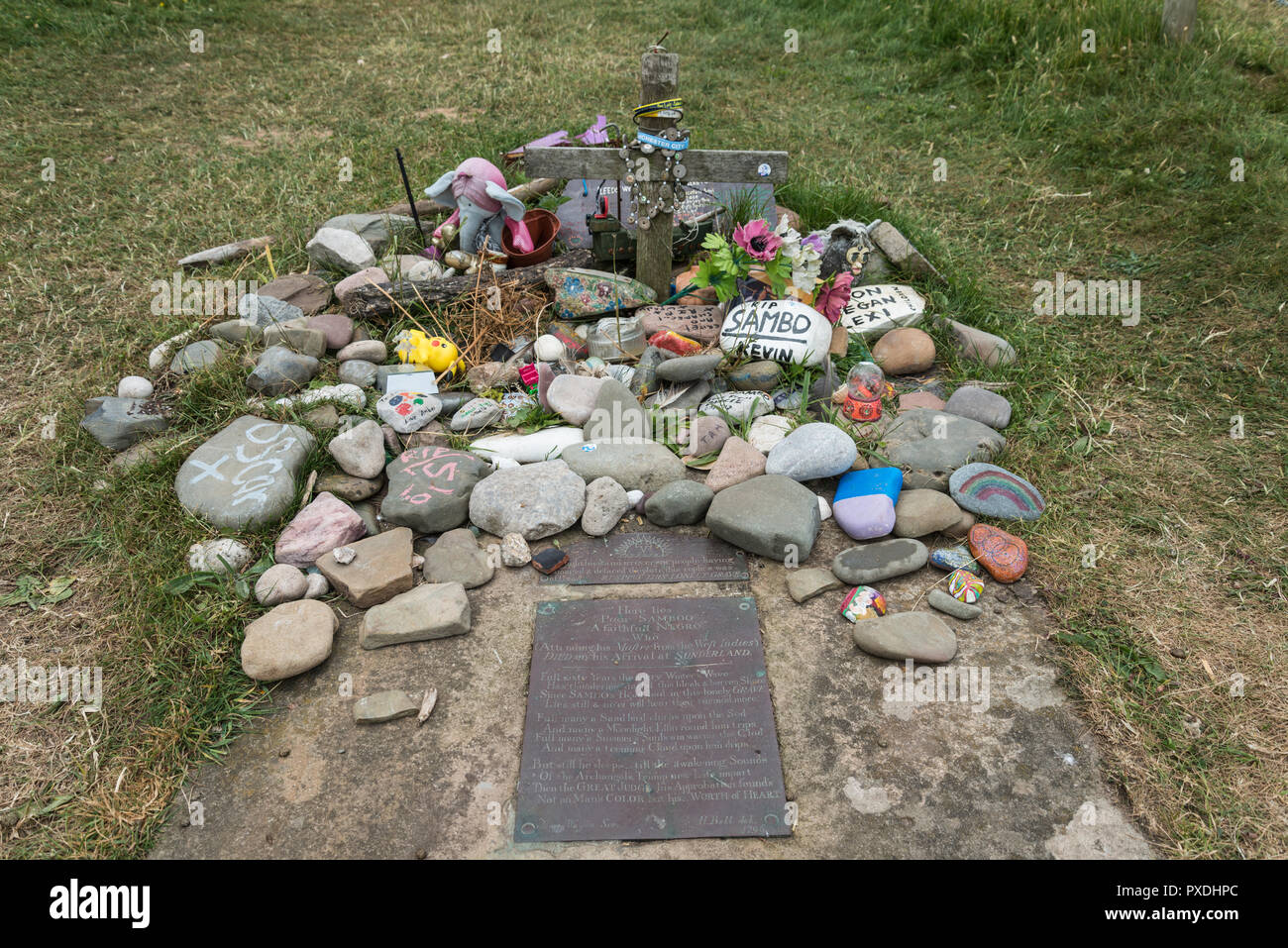 The grave of an 18th Century West Indian negro slave called Sambo at ...