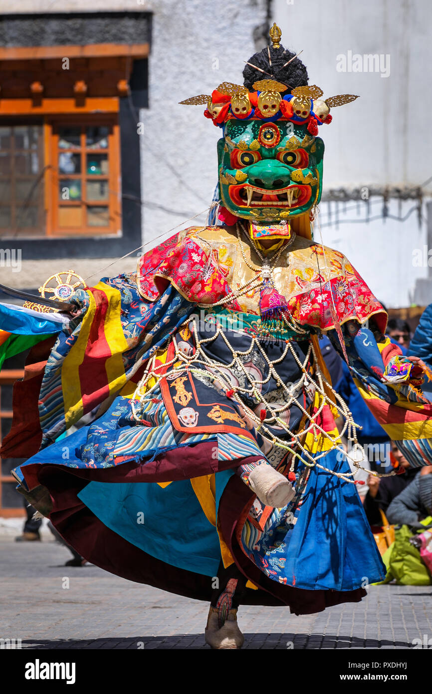 Cham dance performed by monks at Ladakh Jo Khang Temple, Leh, Ladakh ...