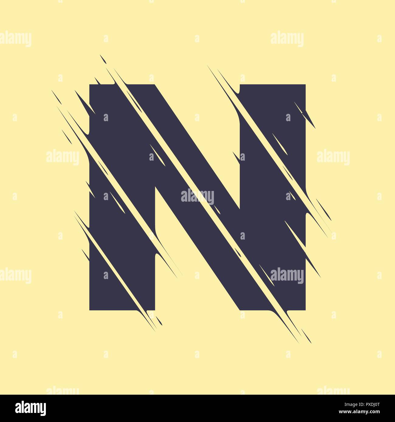 Decorative letter n black and white hi-res stock photography and images ...