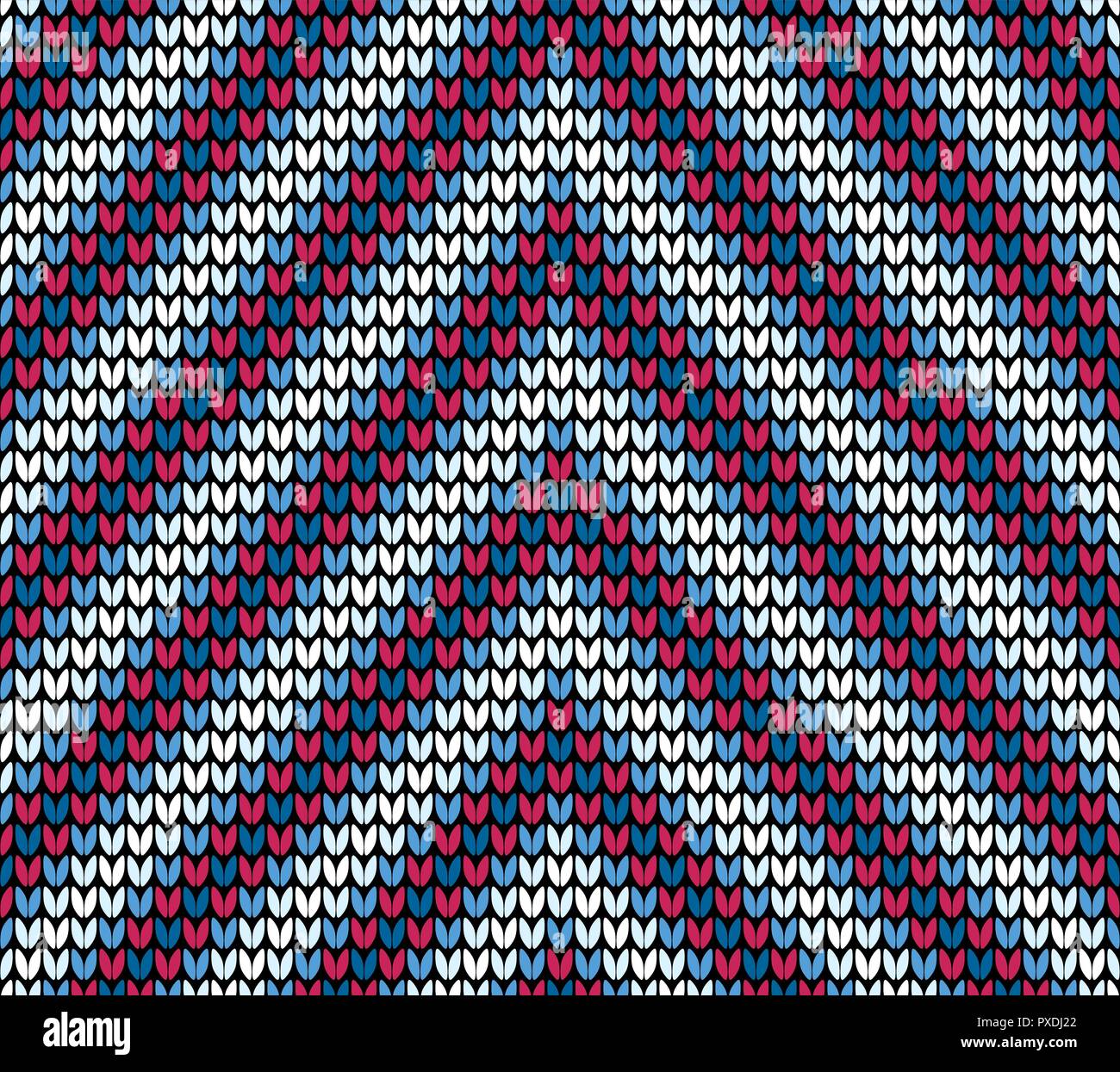 Abstract red and blue seamless knitting pattern background Stock Vector ...