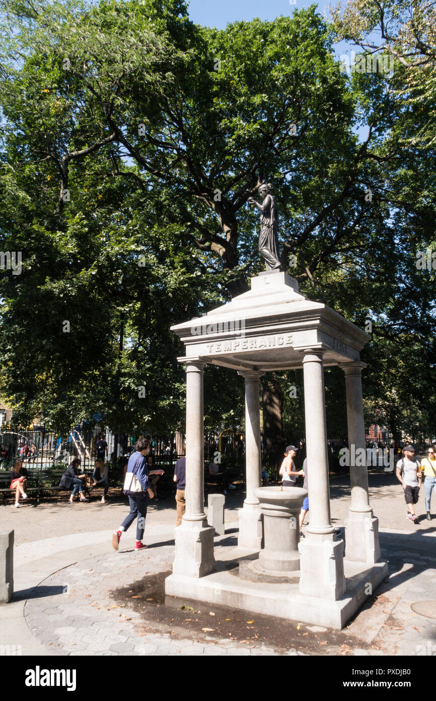 Temperance fountain in Tompkins Square Park, East Village, NYC, USA ...