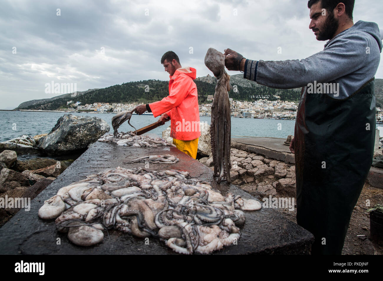 europe, greece, dodecanese, kalymnos, island, pothia, town, port ...