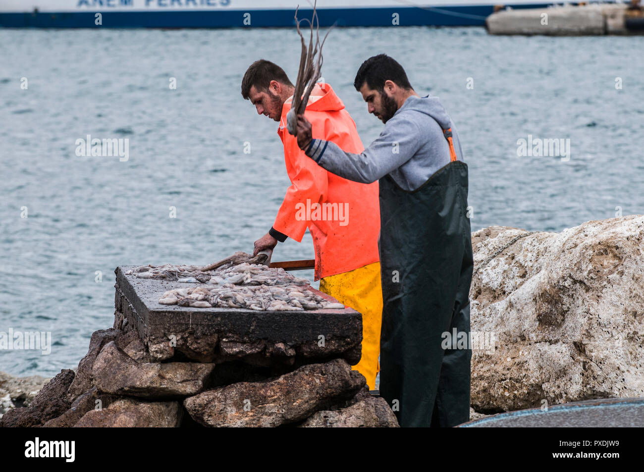 europe, greece, dodecanese, kalymnos, island, pothia, town, port ...
