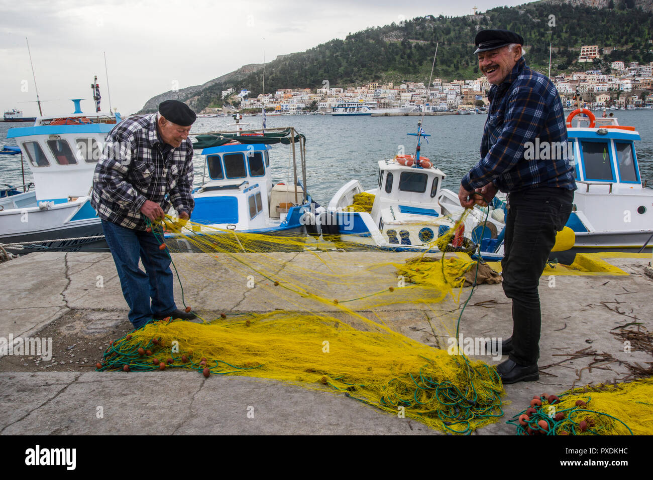 europe, greece, dodecanese, kalymnos, island, pothia, town, port ...