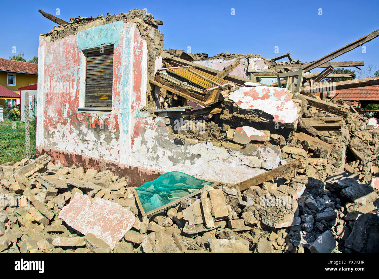 A ruined old ruined house that collapsed Stock Photo - Alamy