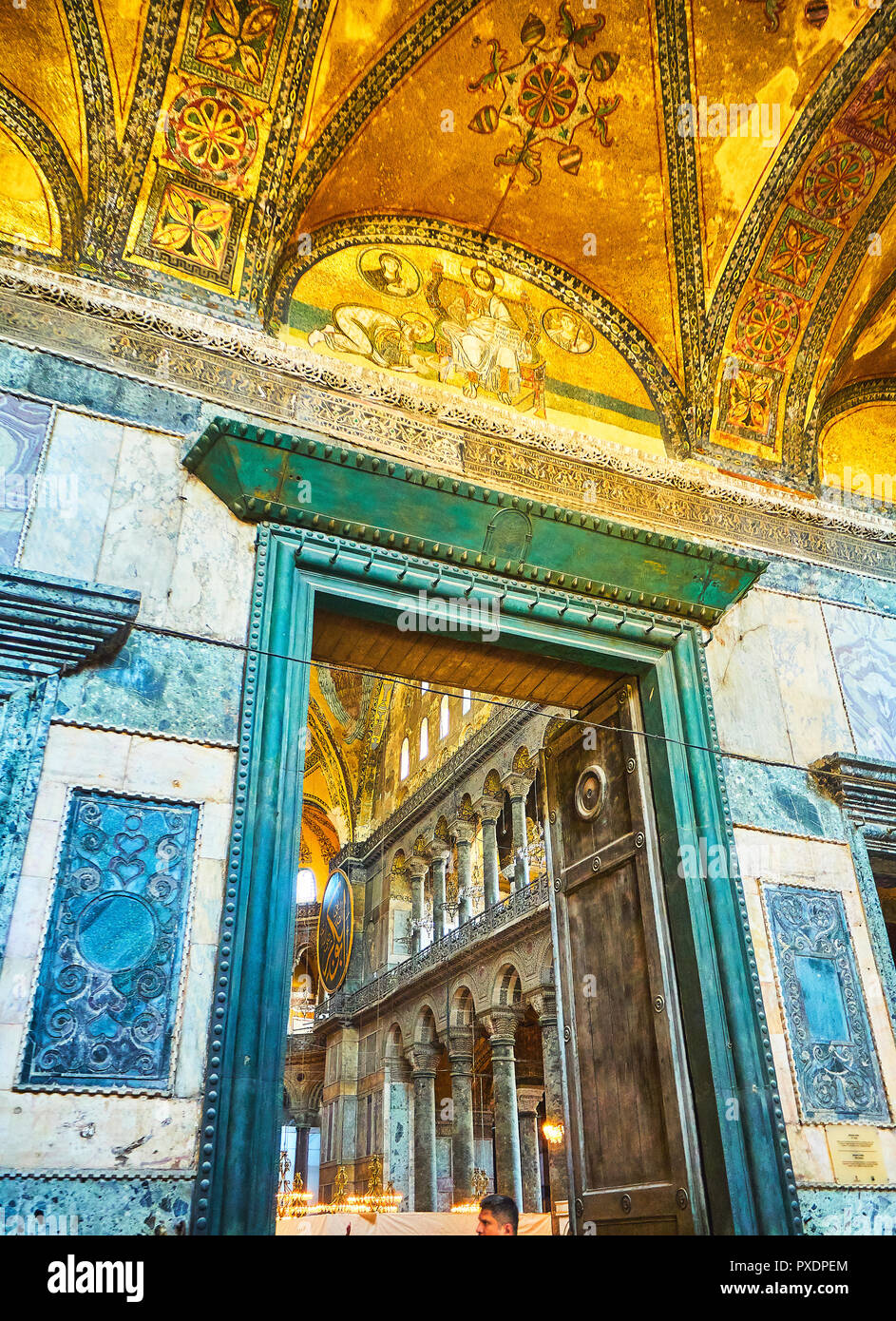 The Imperial Door in the Narthex of The Hagia Sophia mosque, reserved ...