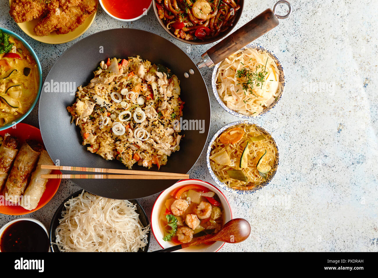 Chinese food set. Asian style food concept composition Stock Photo - Alamy