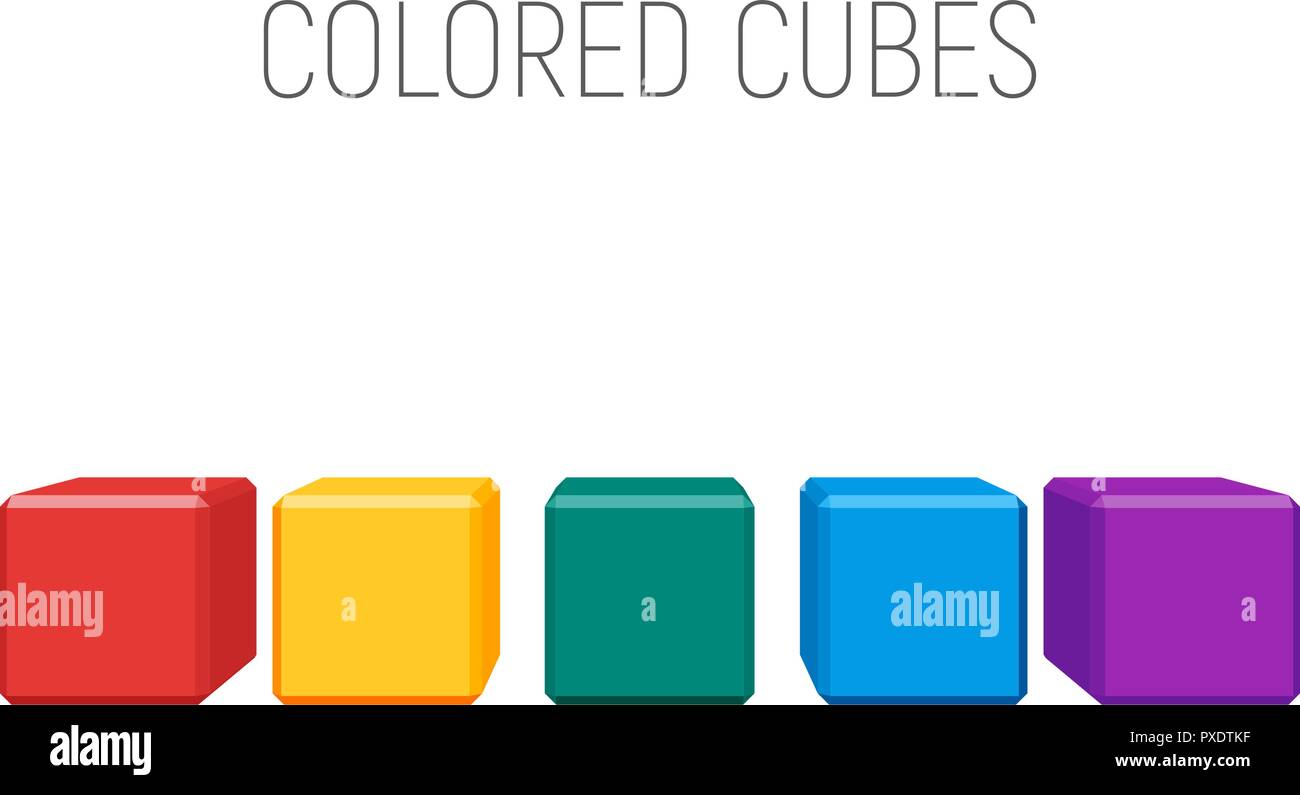 Abstract graph colored cubes Stock Vector Images - Alamy