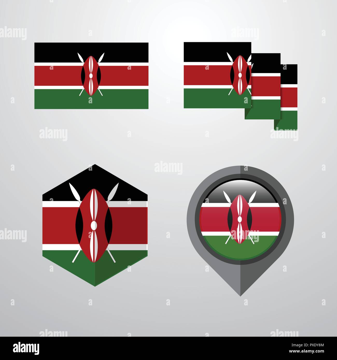 Kenya flag design set vector Stock Vector Image & Art - Alamy