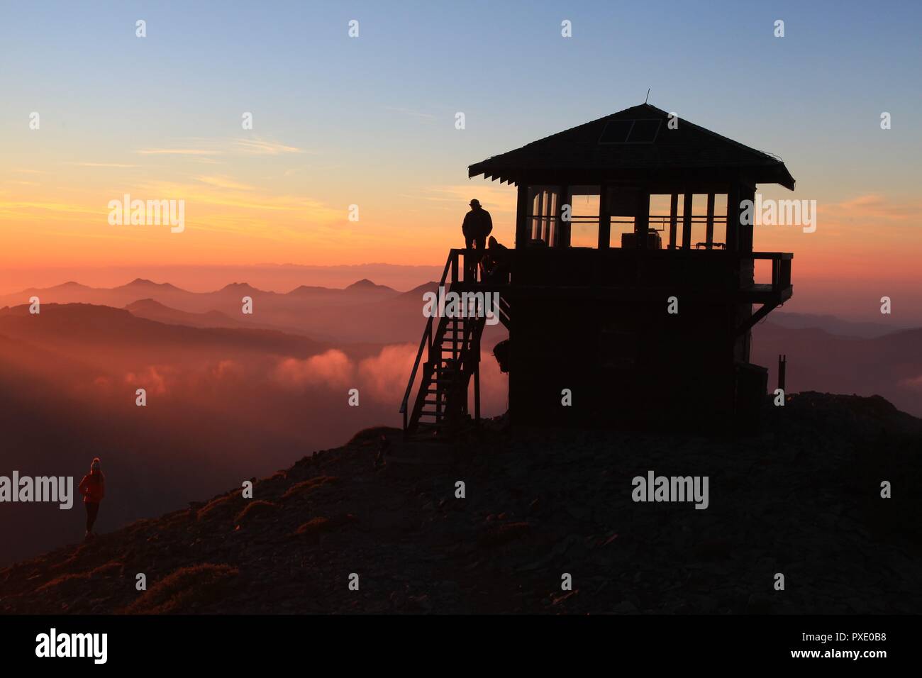 Sunset at Mt Fremont Stock Photo - Alamy