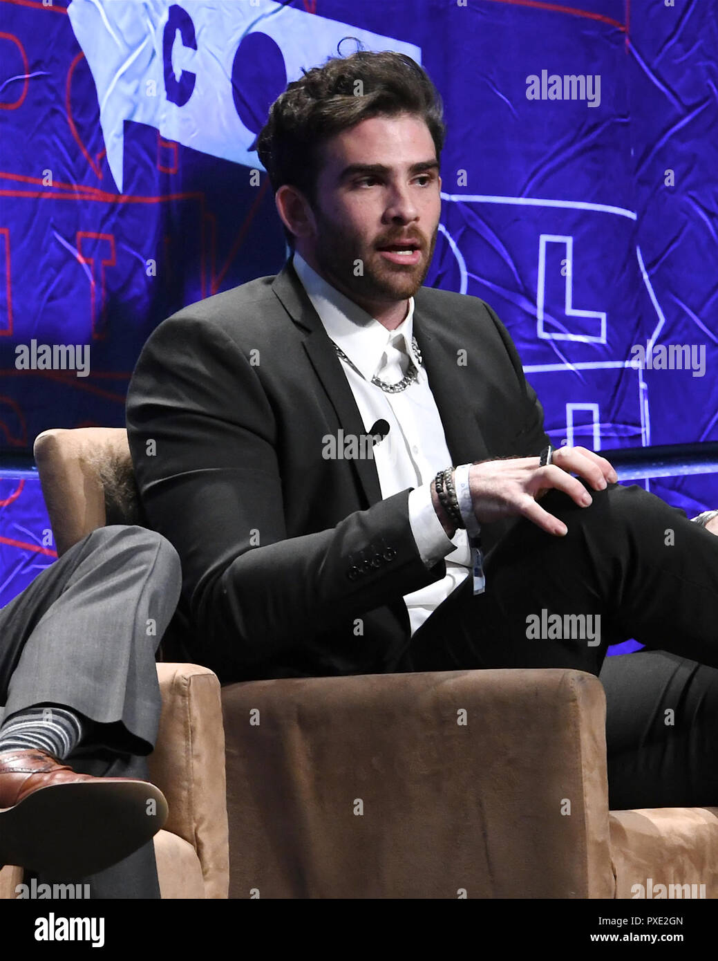 Los Angeles, USA. 20th Oct, 2018. Hasan Piker on stage at Politicon ...