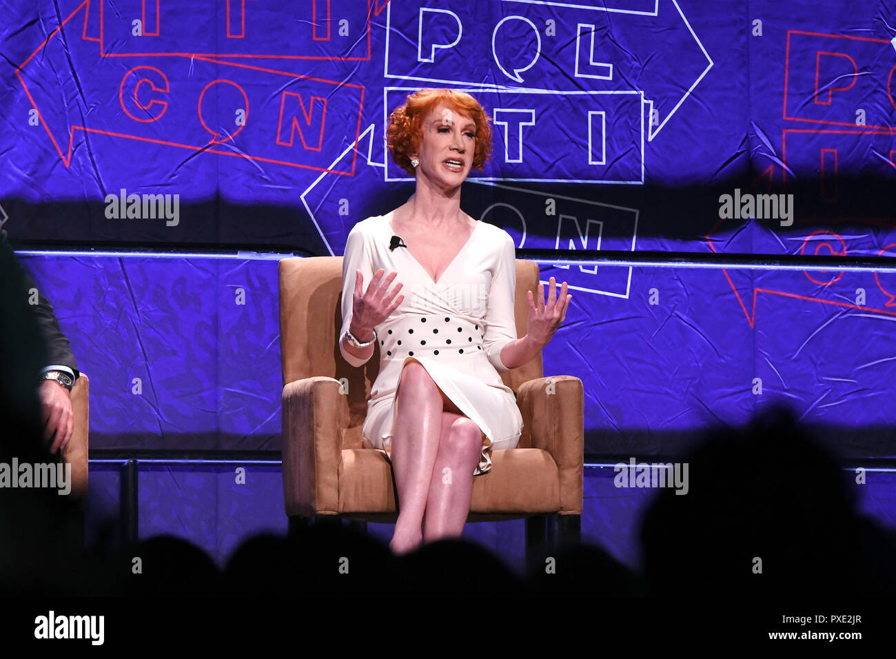 Los Angeles, USA. 20th Oct, 2018. Kathy Griffin on stage at Politicon 2018 at the LA convention ...