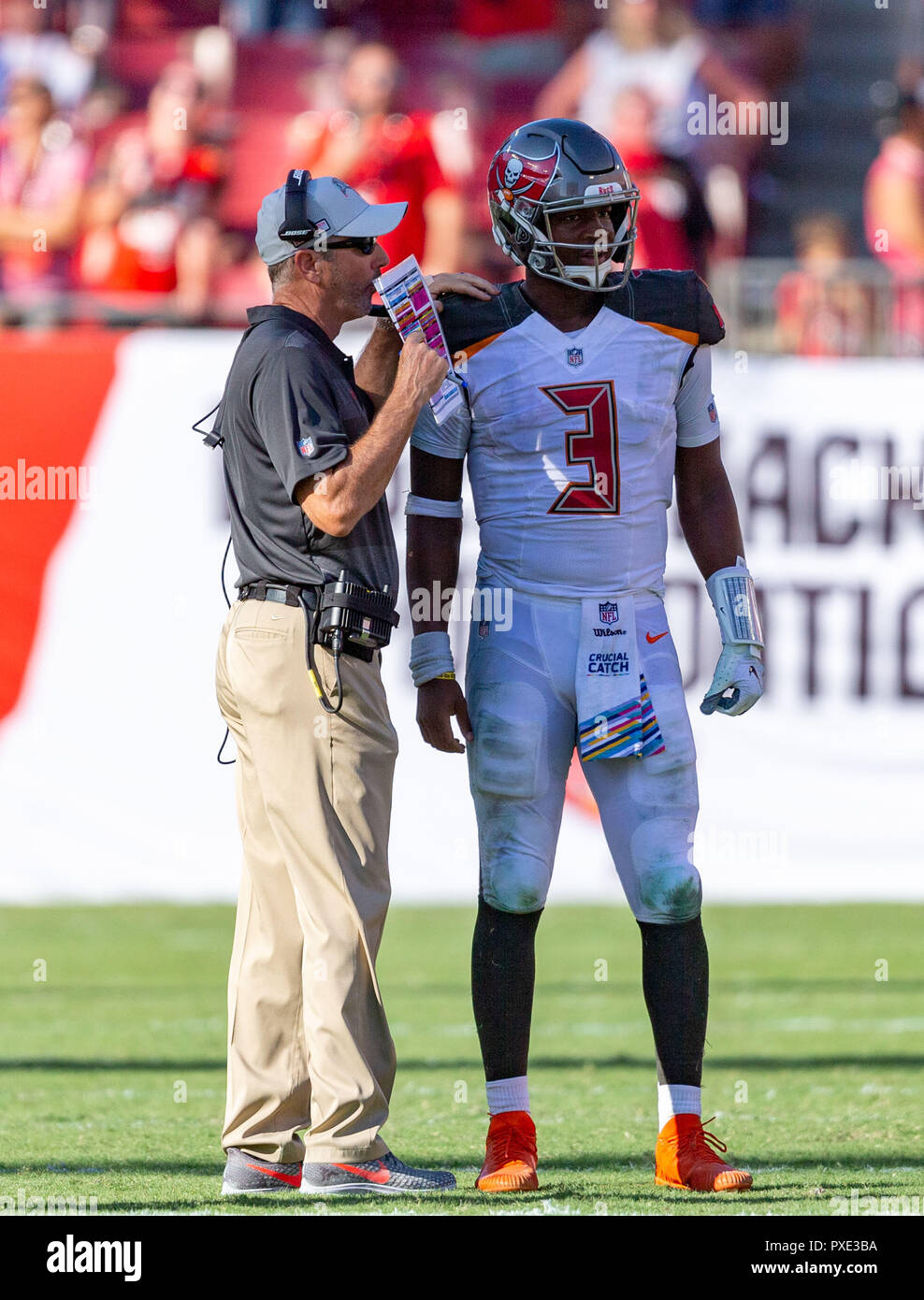 Tampa, Florida, USA. 21st Oct, 2018. Tampa Bay Buccaneers head coach ...