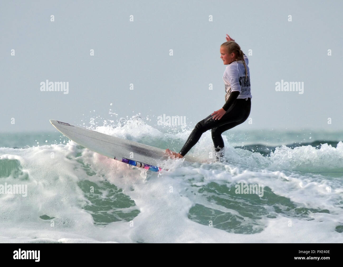 Joel and Sienna Morrison 15 and 12 years of age win cups at Fistral ...