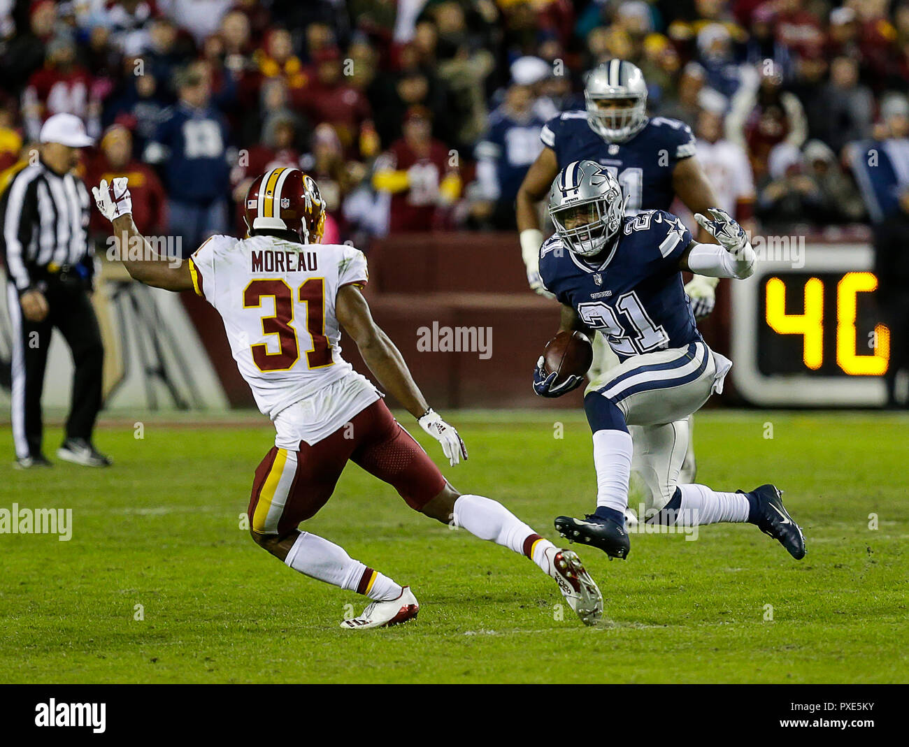 Landover, MD, USA. 21st Oct, 2018. Dallas Cowboys RB #21 Ezekiel ...