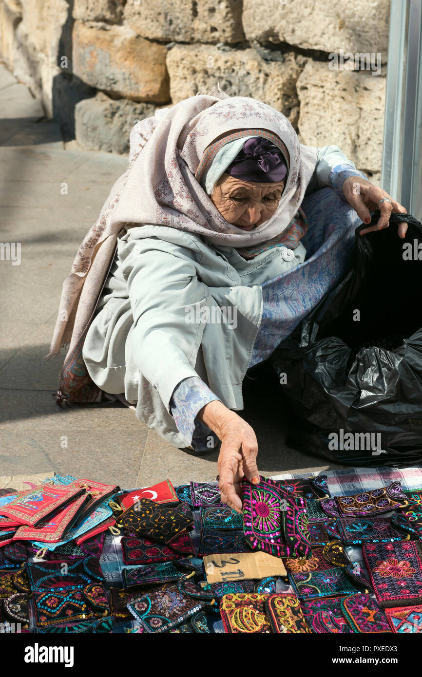 Elderly turkish woman in traditional hi-res stock photography and ...