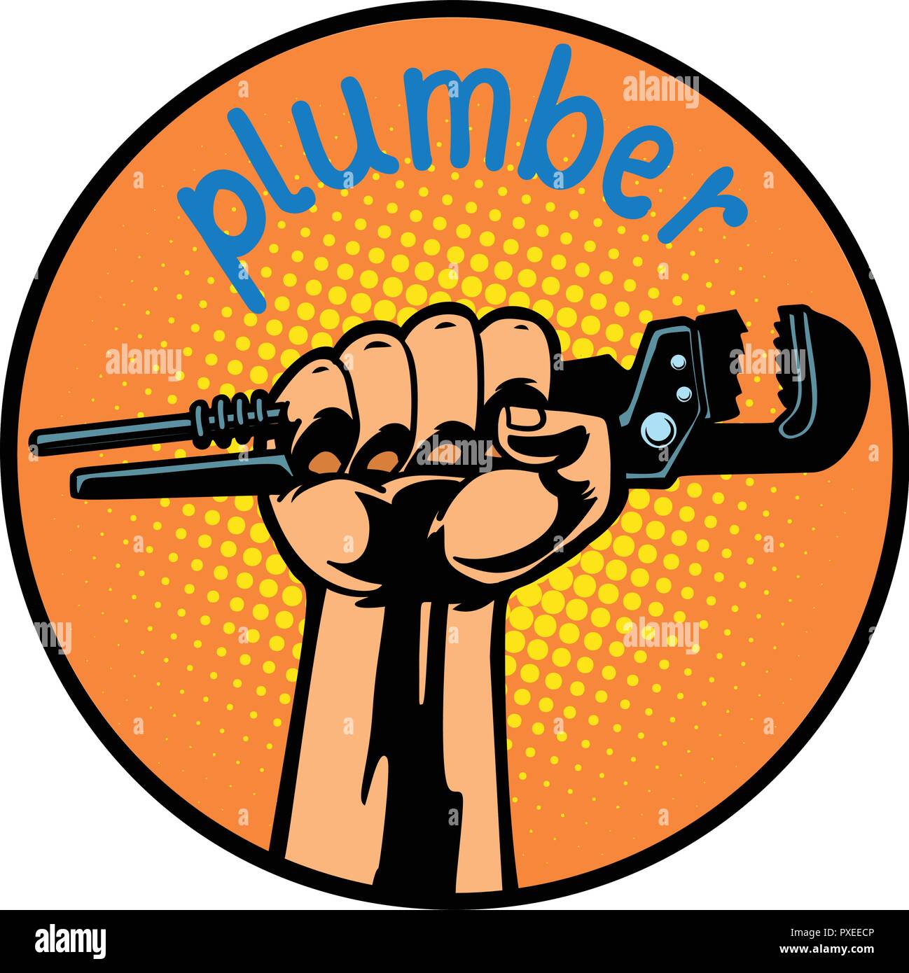 Plumbing service plumber cartoon design hi-res stock photography and ...