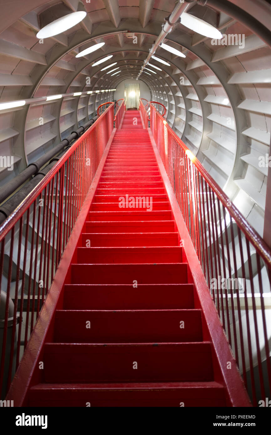 View on staircase inside the Atomium, Friday 1 May 2015, Brussels ...