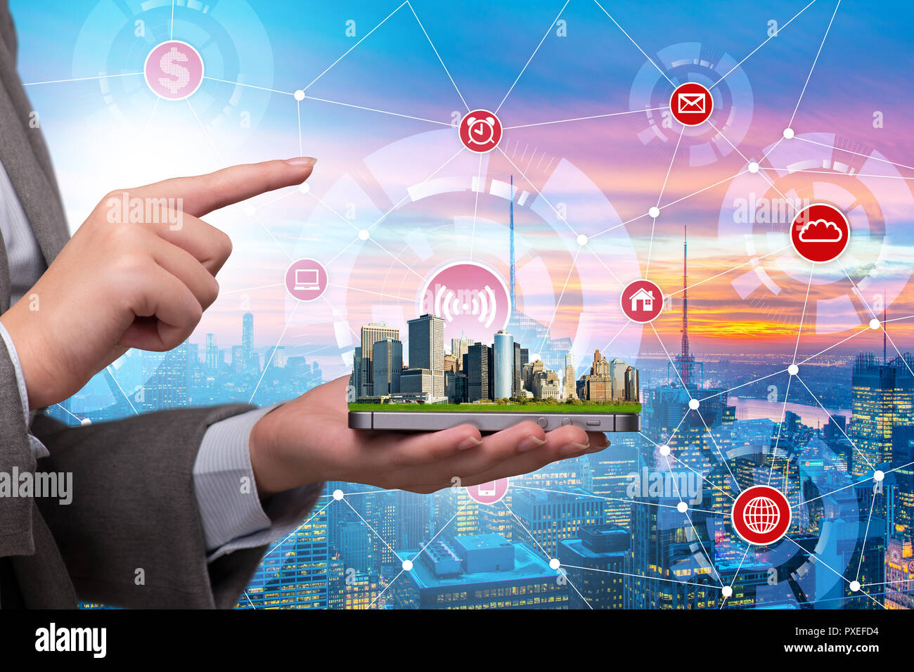 Concept of innovative smart city Stock Photo - Alamy