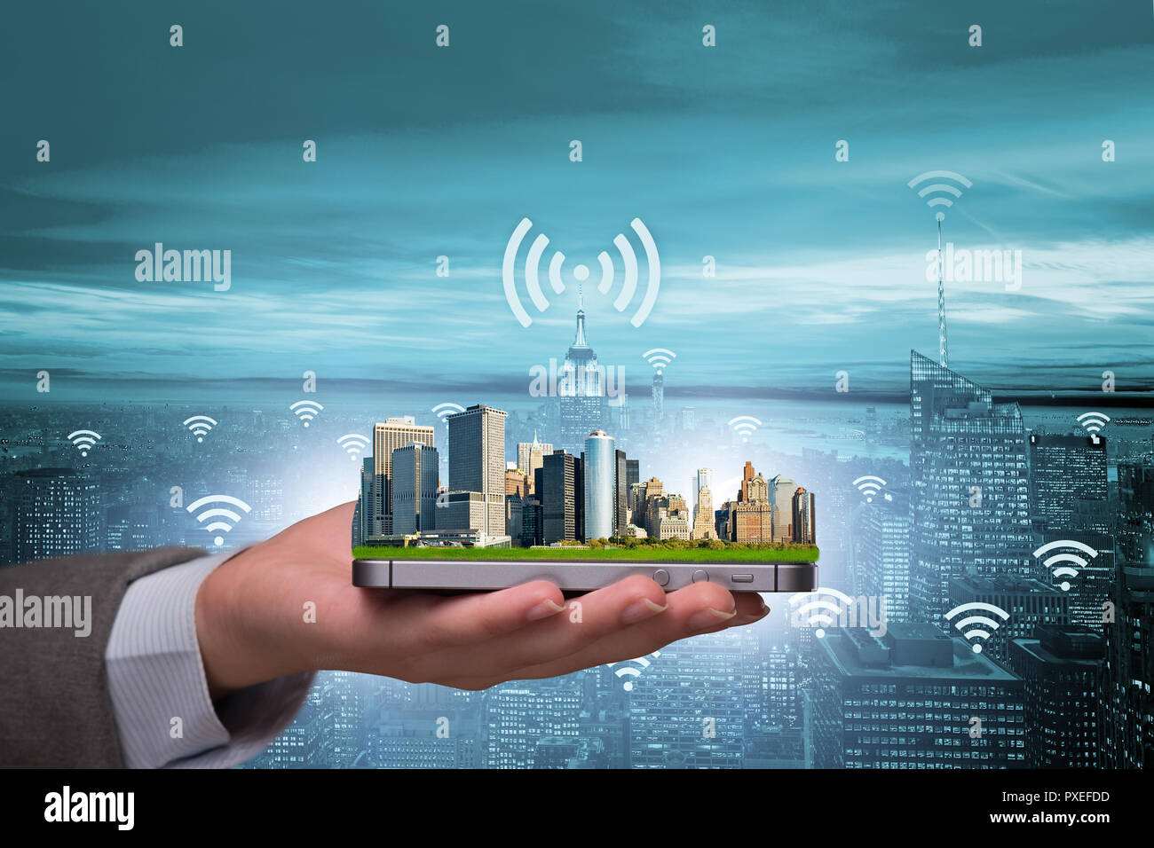 Concept of innovative smart city Stock Photo - Alamy