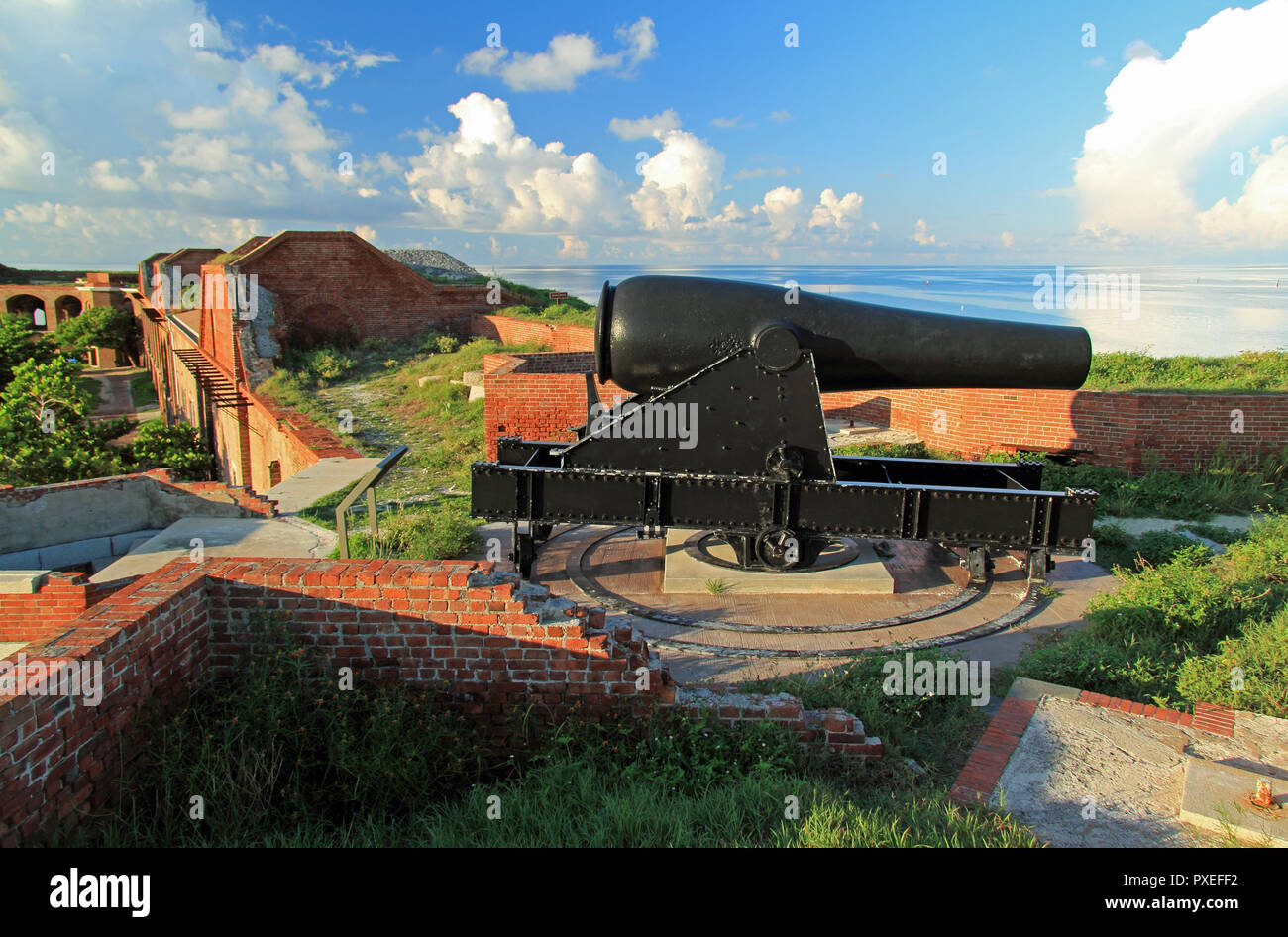 A 15-Inch Rodman Civil War era artillery piece stands guard over a Fort ...