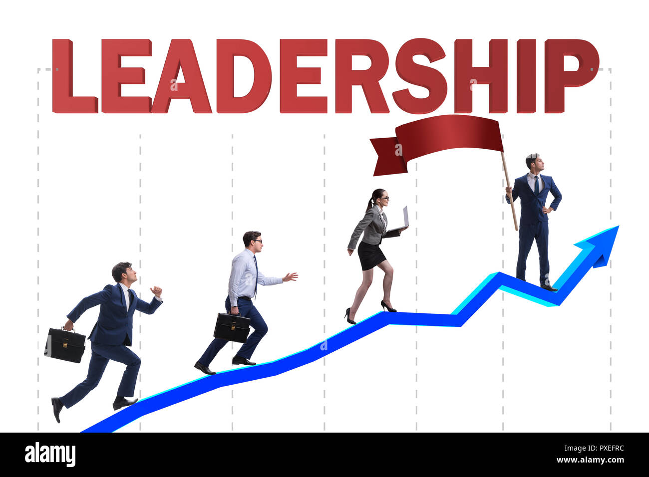 Concept of leadership with many business situations Stock Photo - Alamy