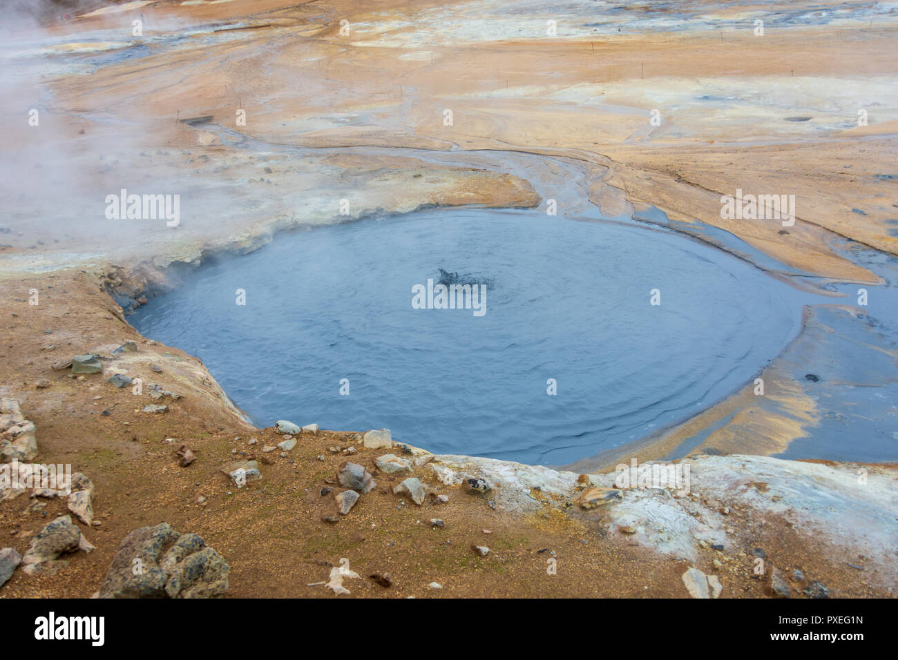 Namafjall Hverir geothermal area in North Iceland near Lake Myvatn ...