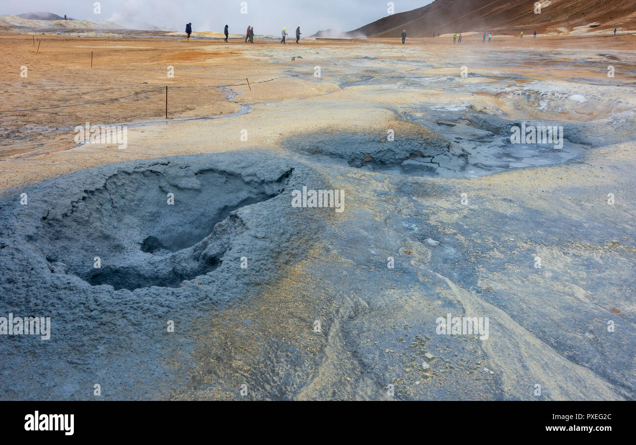 Namafjall Hverir geothermal area in North Iceland near Lake Myvatn ...