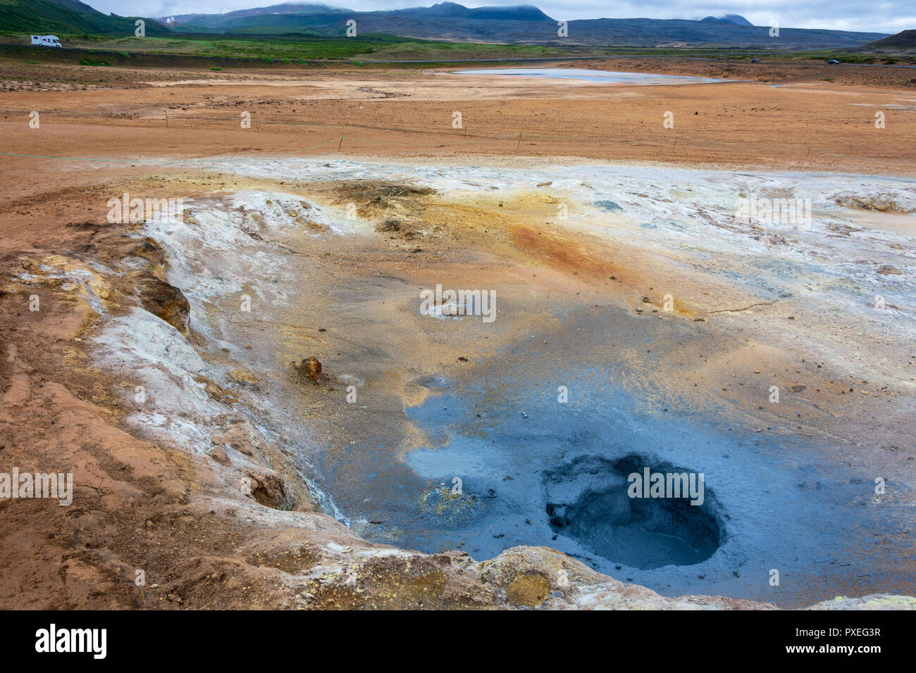 Namafjall Hverir geothermal area in North Iceland near Lake Myvatn ...