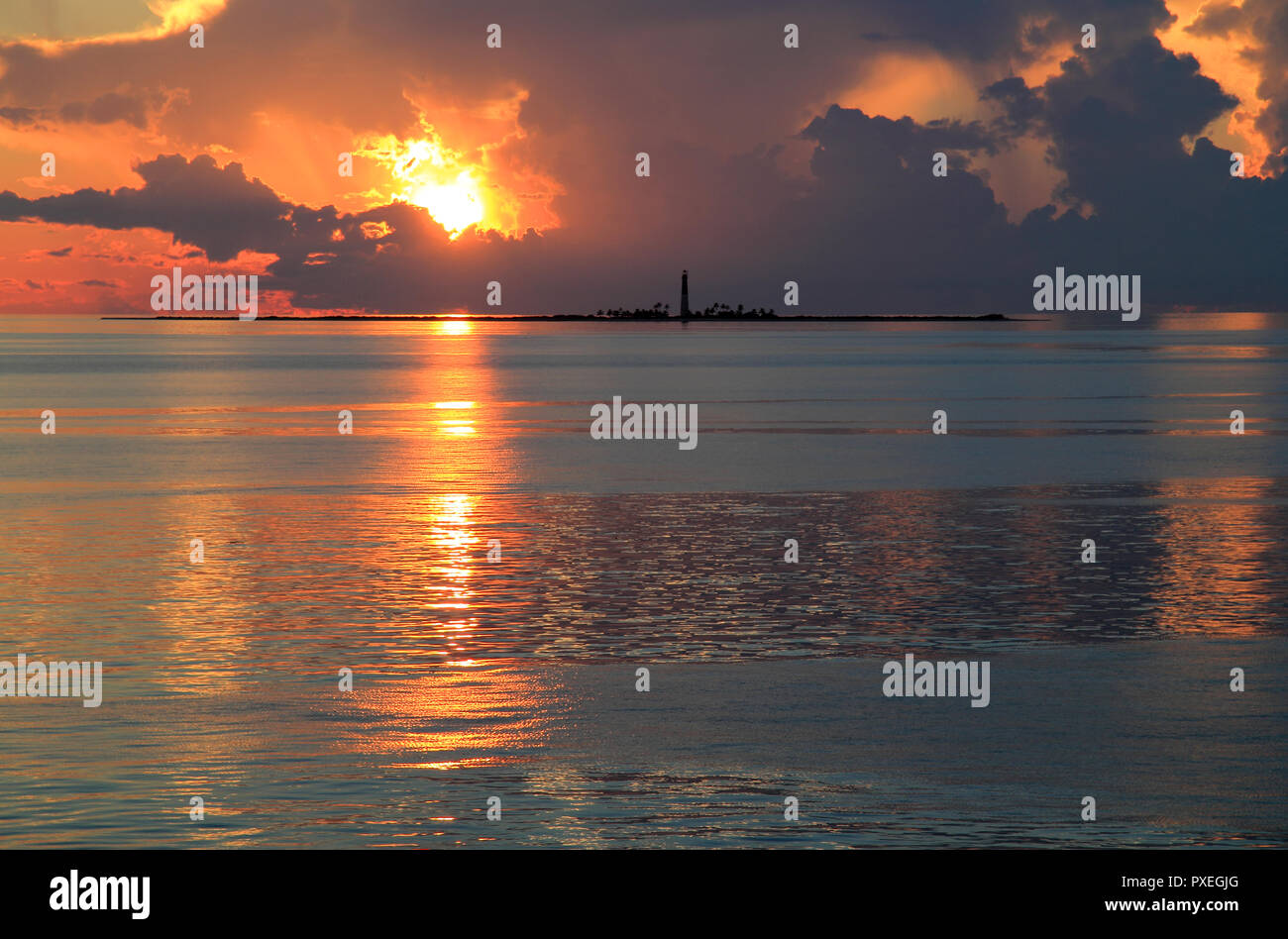 The sun sets over Loggerhead Key in Dry Tortugas National Park, which ...