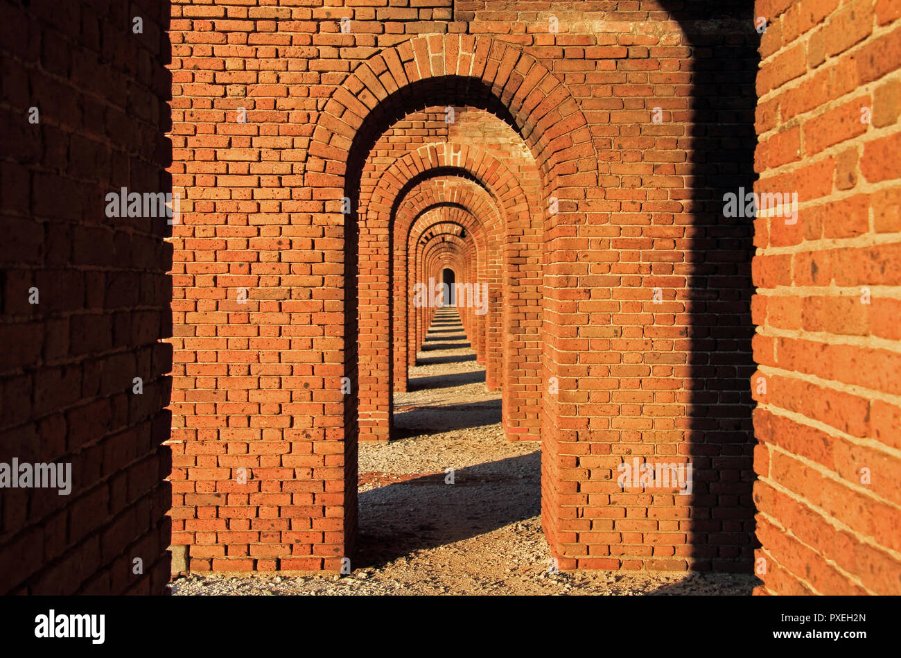 The countless brick arches of Fort Jefferson are one of the unique ...
