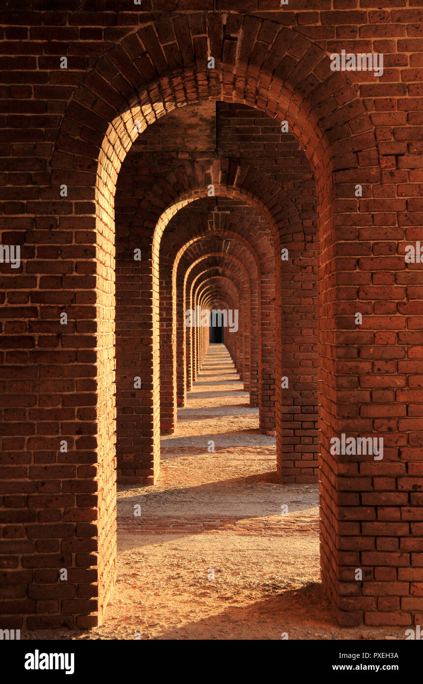 The countless brick arches of Fort Jefferson are one of the unique ...