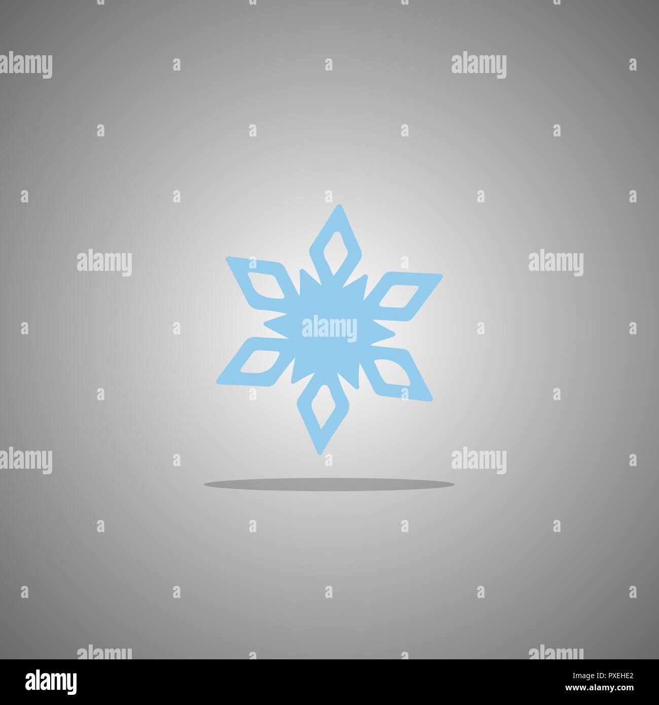 Blue snowflake on a gray background with gradient. Vector illustration ...