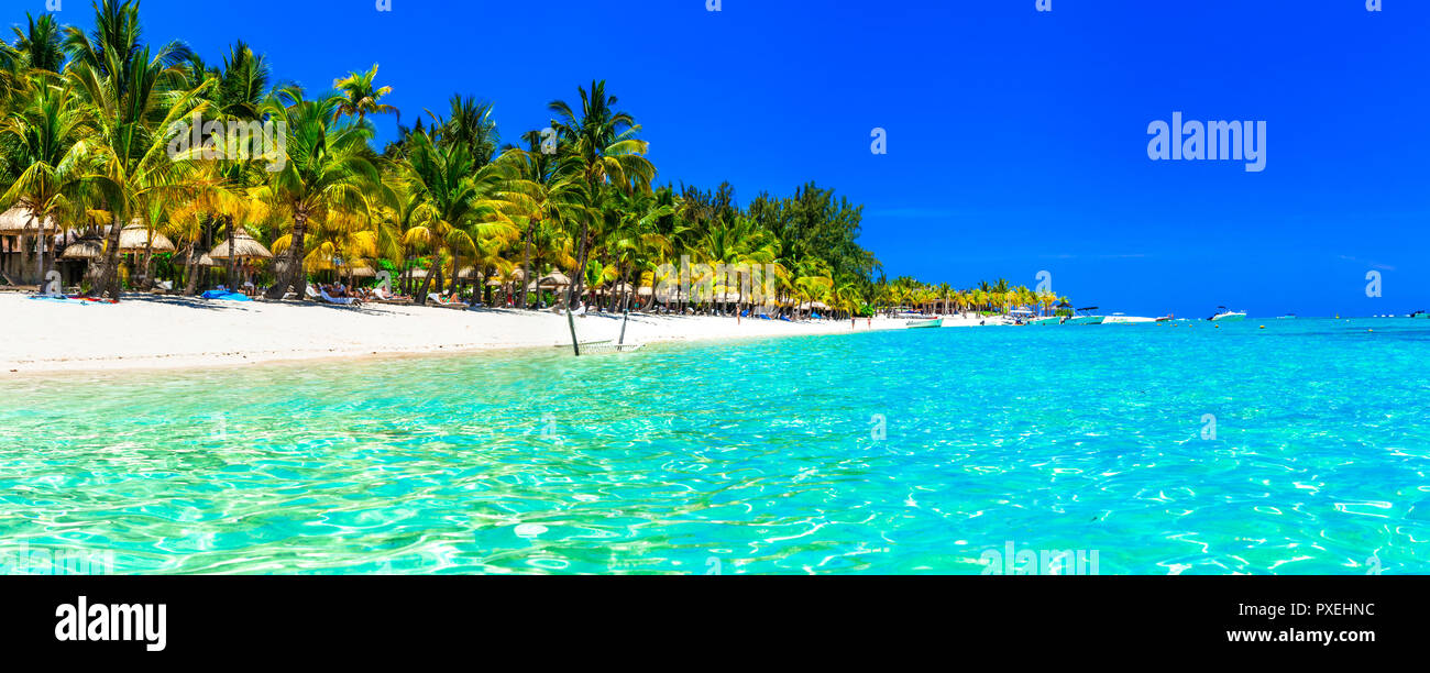 Tropical paradise in Mauritius island Stock Photo - Alamy