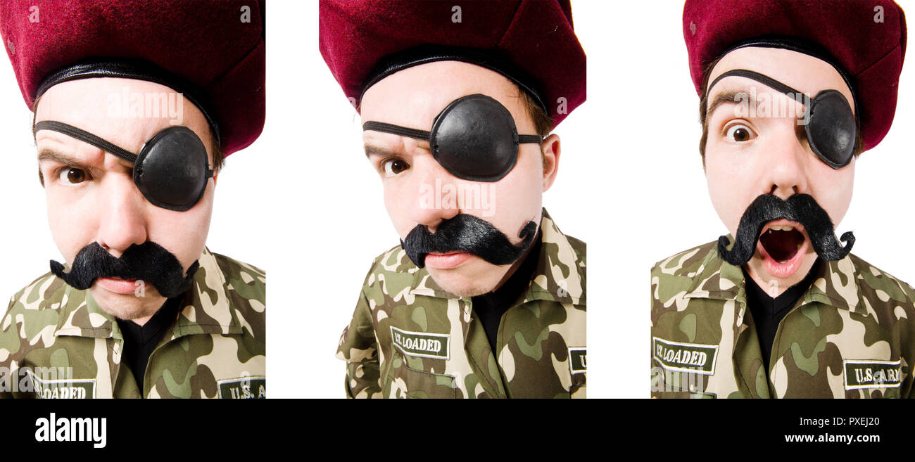 Funny soldier in military concept Stock Photo - Alamy