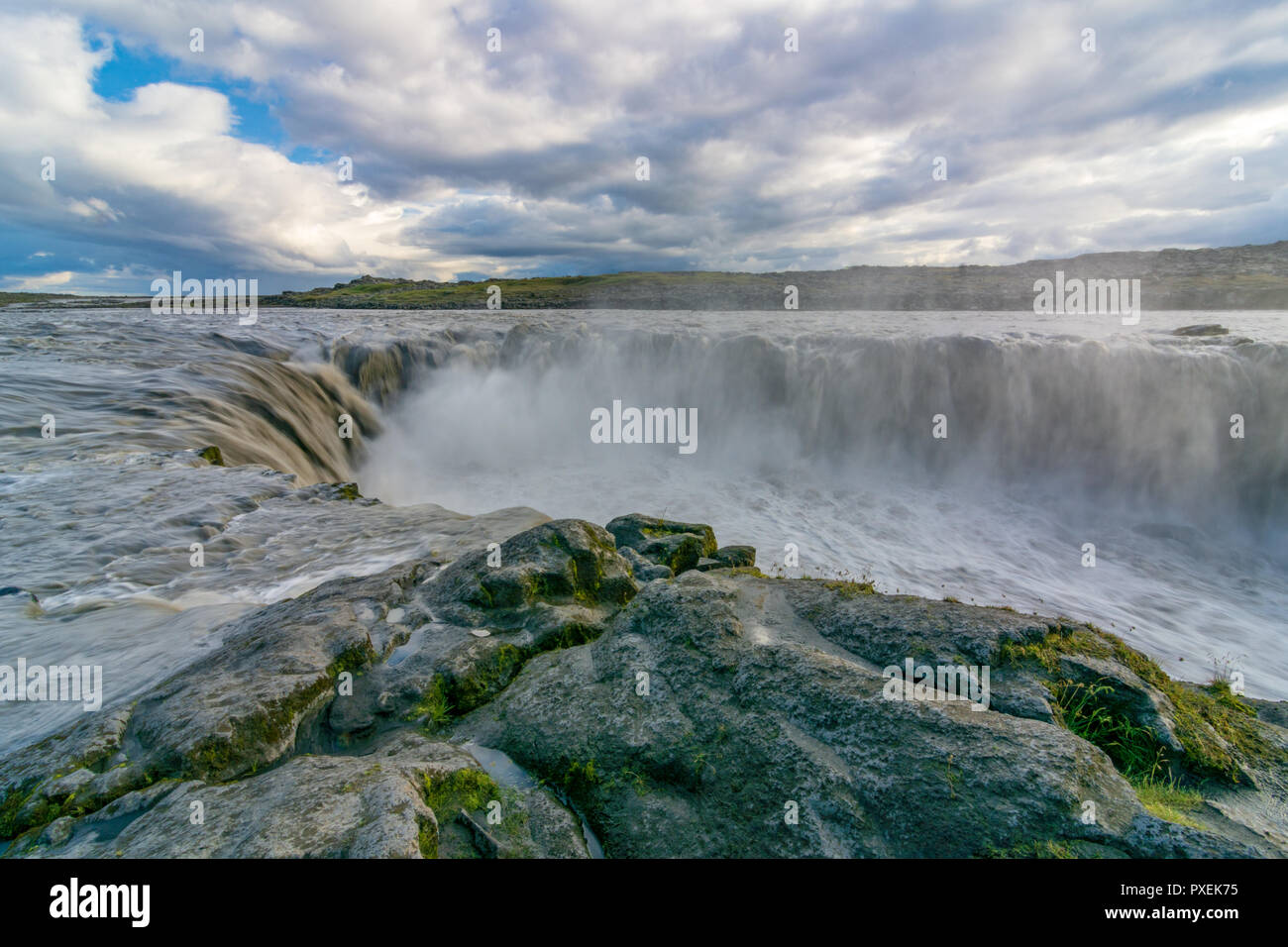 Beautiful Selfoss Waterfall and canyon in the Jokulsargljufur National ...