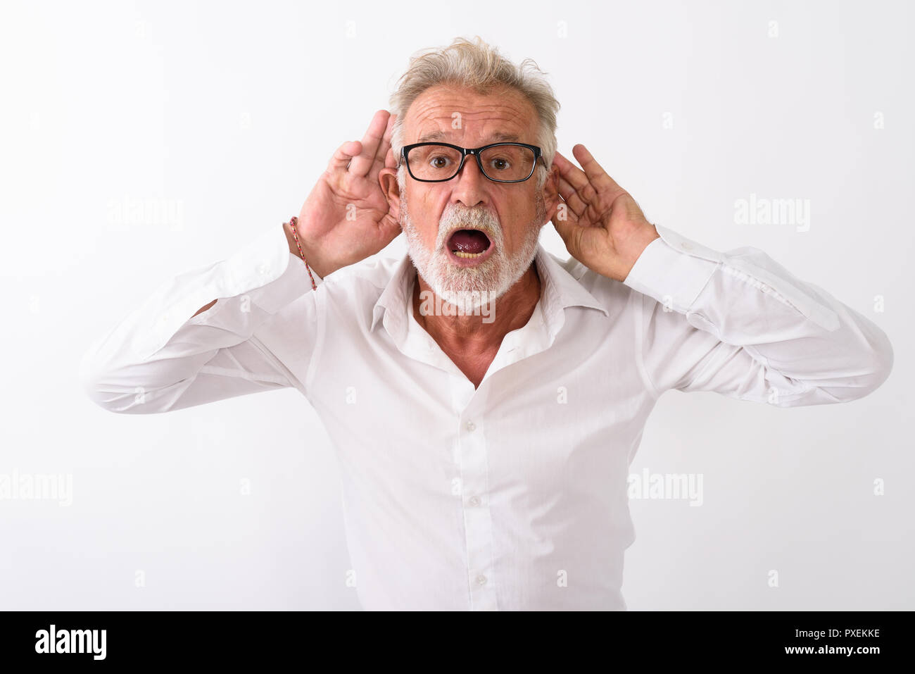 Ear hair old man hi-res stock photography and images - Alamy