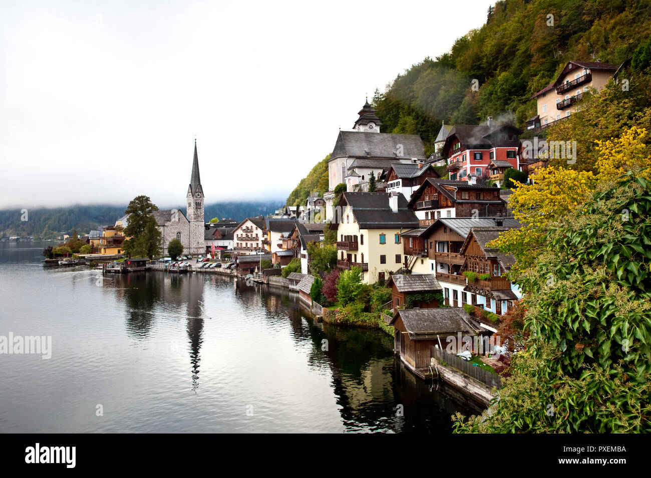 Hallstatt city view Stock Photo - Alamy