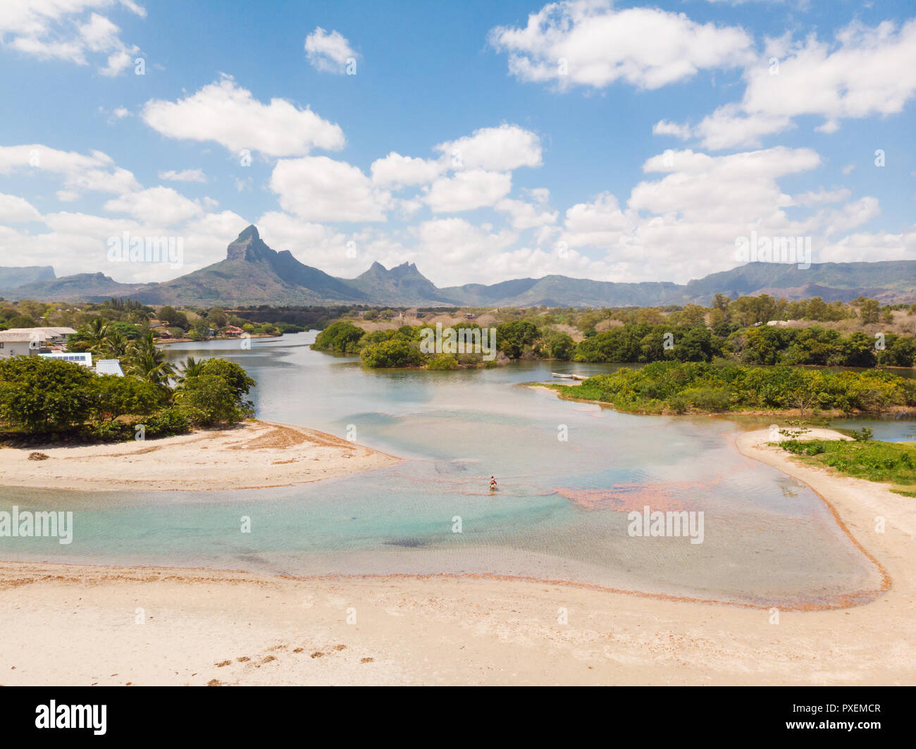 Rampart River in Tamarin, Black River. Mauritius Island Stock Photo - Alamy