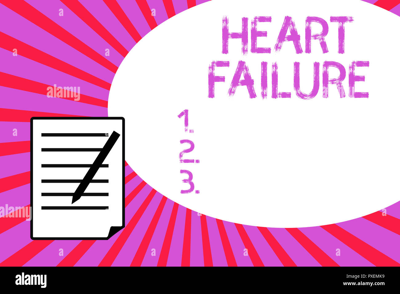 Handwriting text writing Heart Failure. Concept meaning Failure of the ...