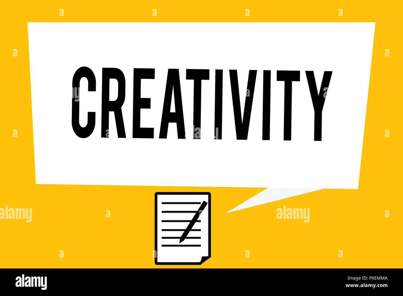 Handwriting text writing Creativity. Concept meaning Use of imagination ...