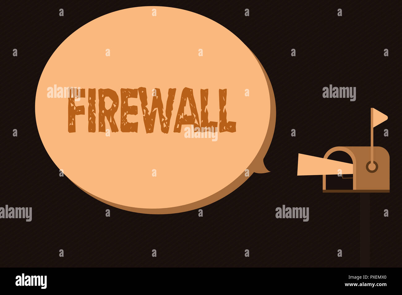 Handwriting Text Firewall Concept Meaning Protect Network Or System From Unauthorized Access
