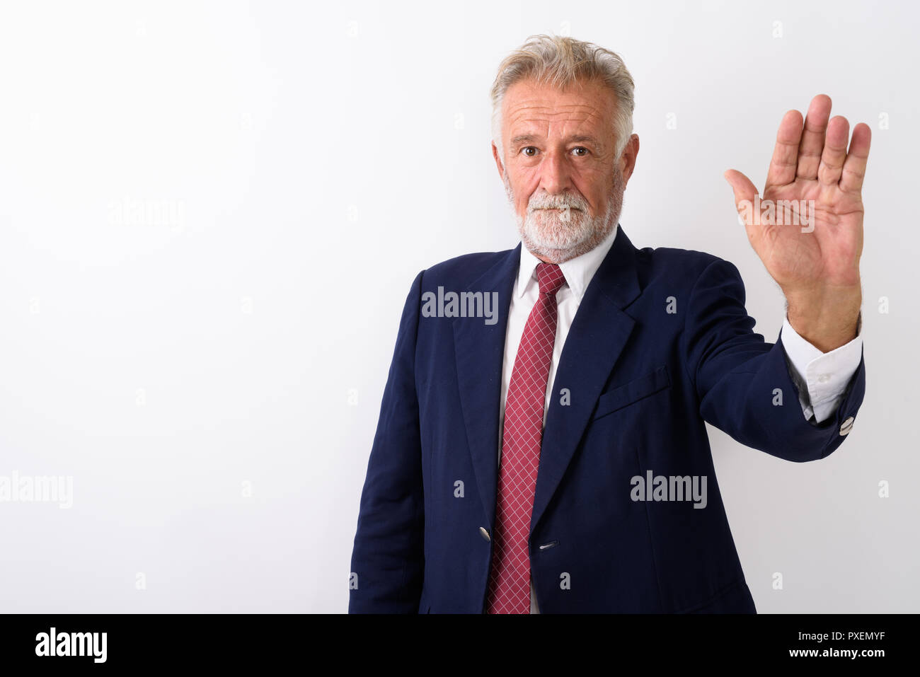 Hand stop suit hi-res stock photography and images - Alamy
