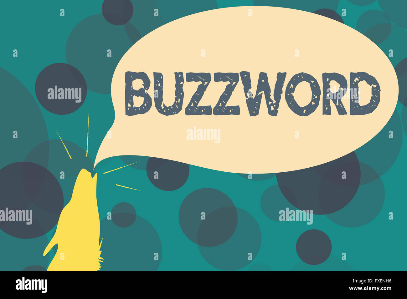 Text sign showing Buzzword. Conceptual photo Fashionable word Commonly ...