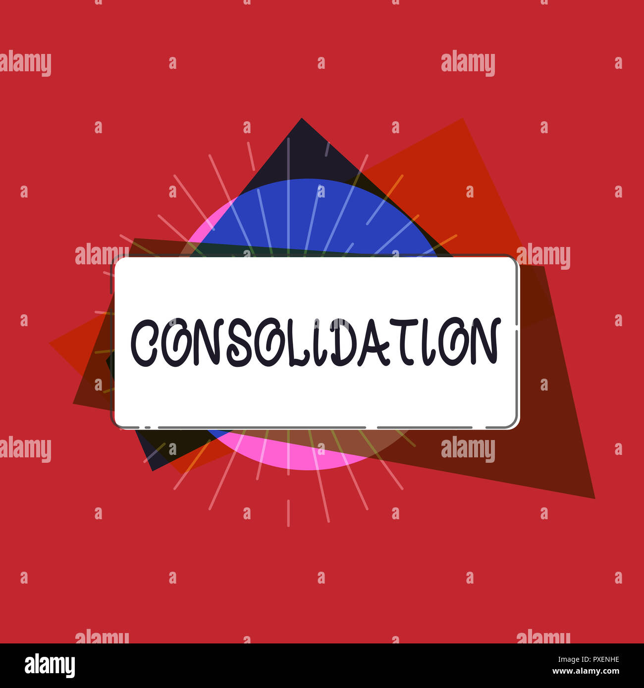 Writing note showing Consolidation. Business photo showcasing Action or ...