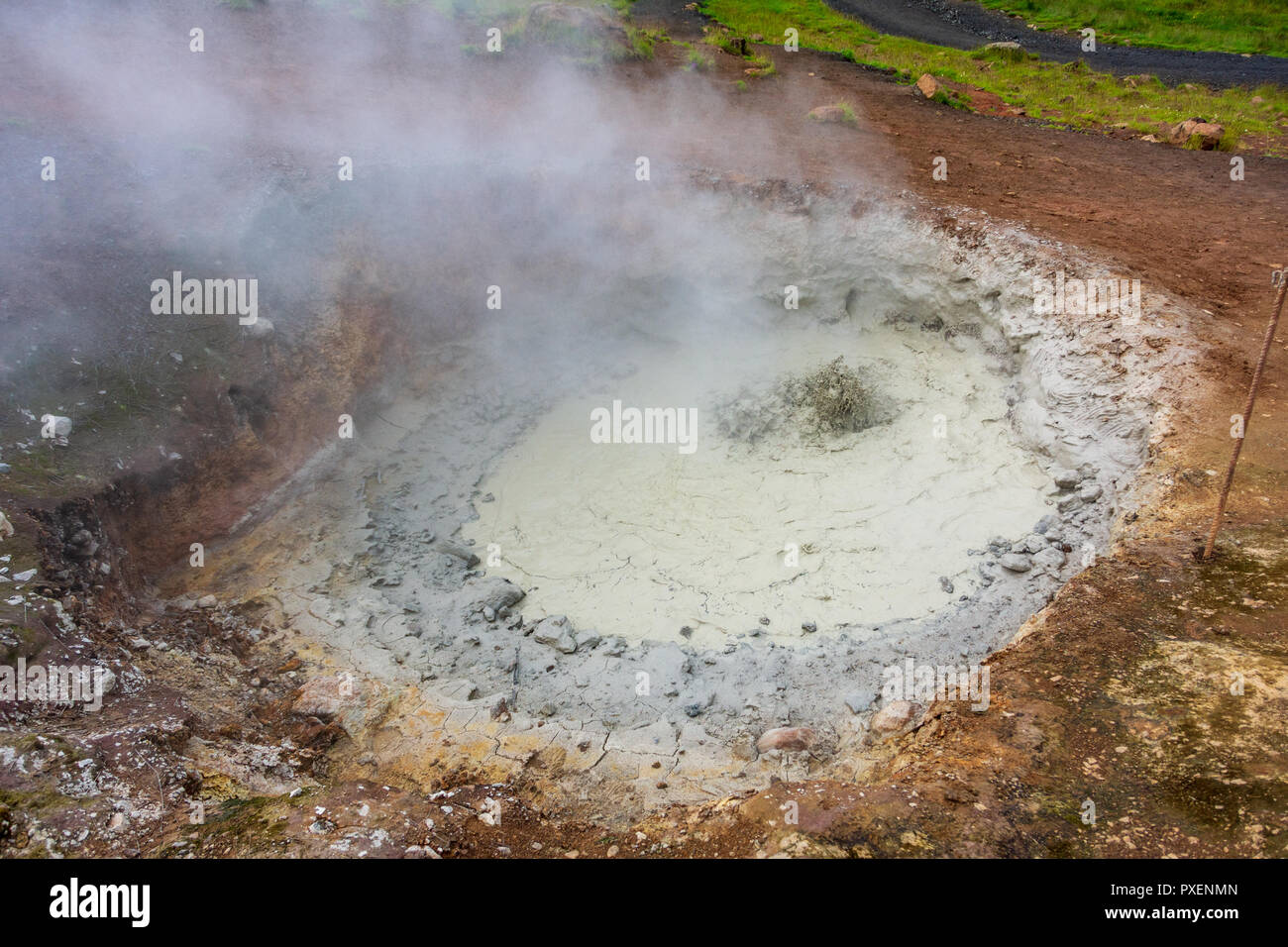 Hengilssvaedid hot springs mud pools near Reykjavik in the Golden ...