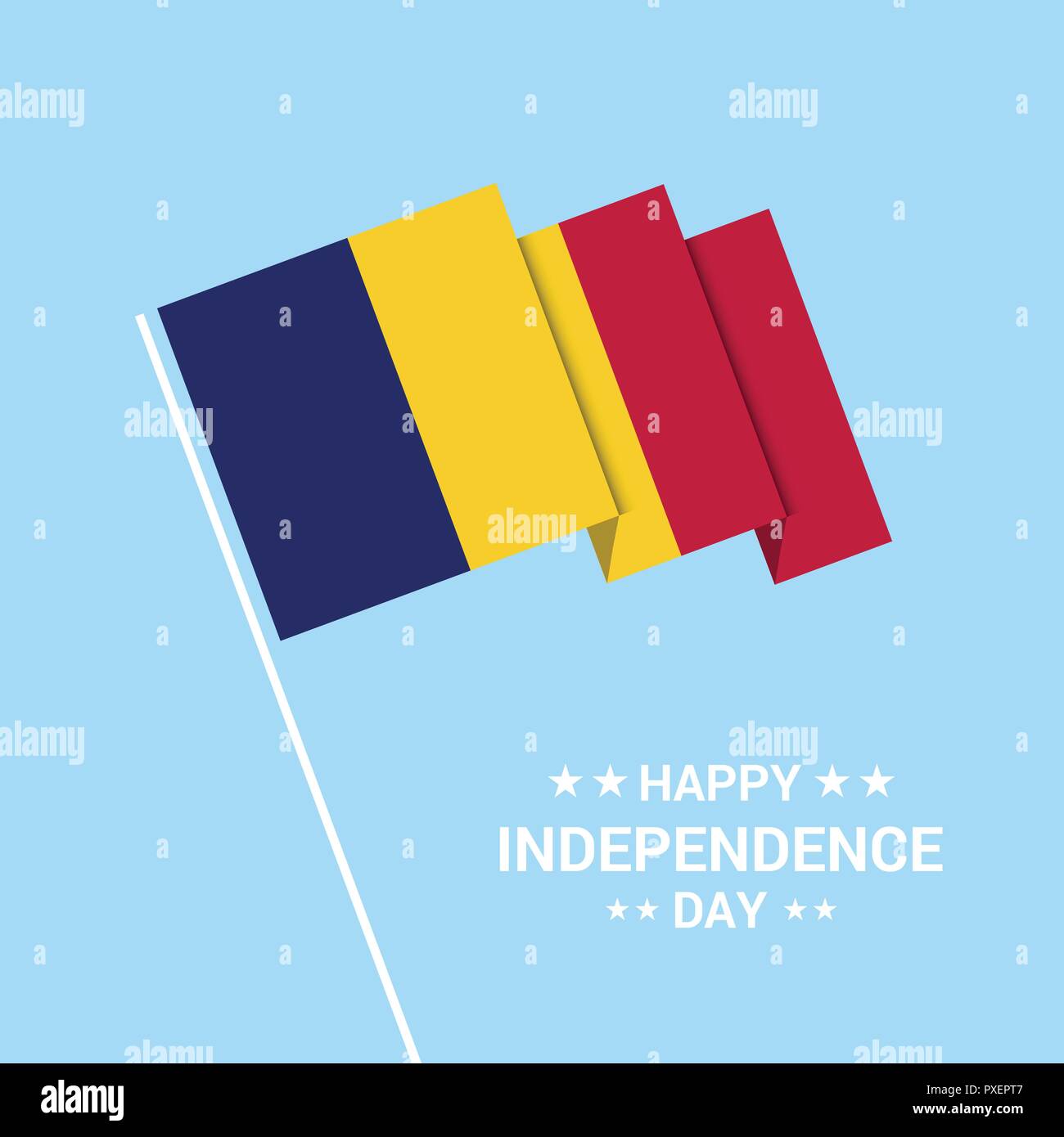 Chad Independence day typographic design with flag vector Stock Vector ...