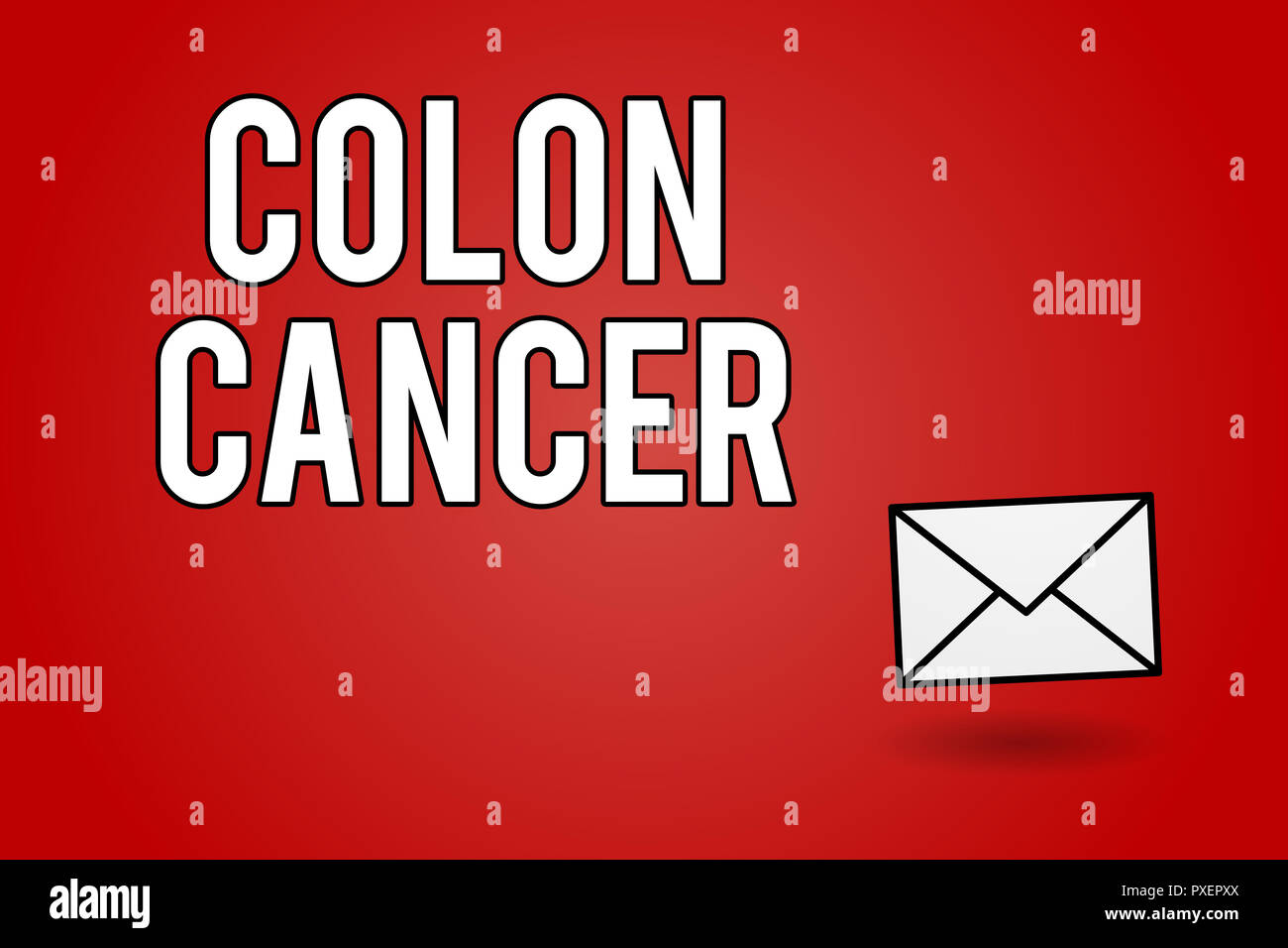 Handwriting text Colon Cancer. Concept meaning Cancer that forms in the ...