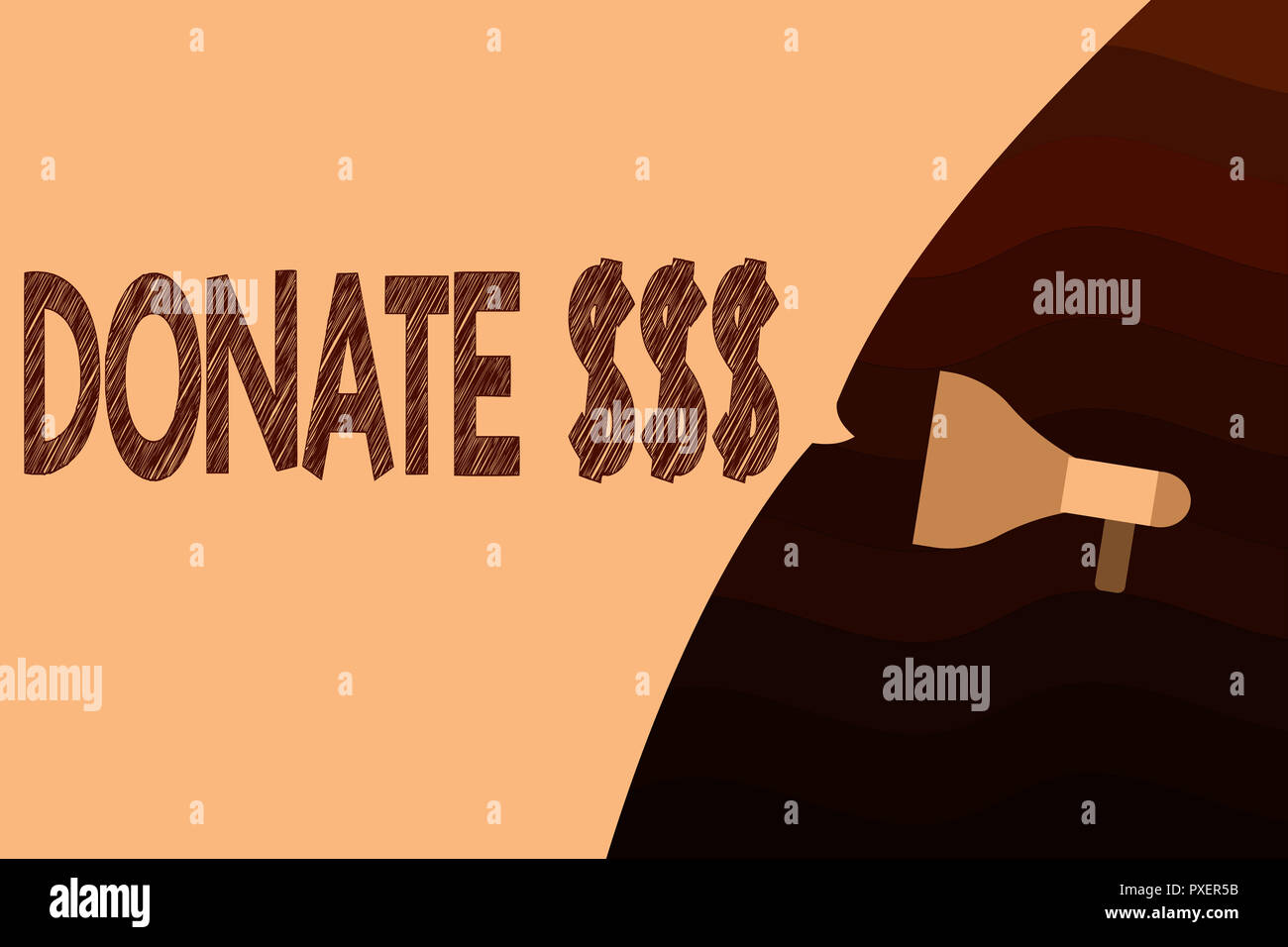 Handwriting text Donate . Concept meaning Voluntarily give money for a ...