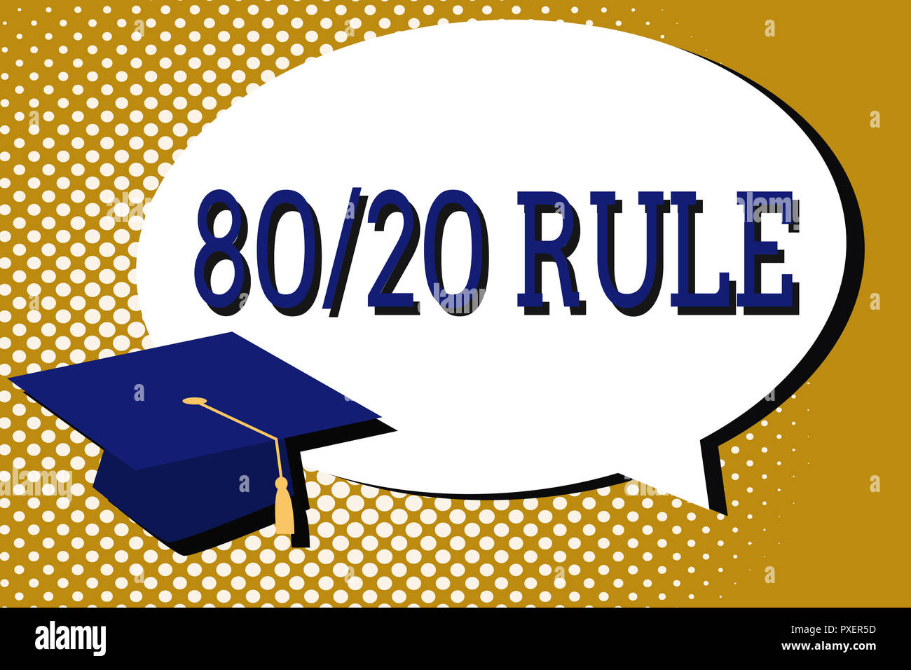 Text sign showing 80 20 Rule. Conceptual photo Pareto principle 80 ...